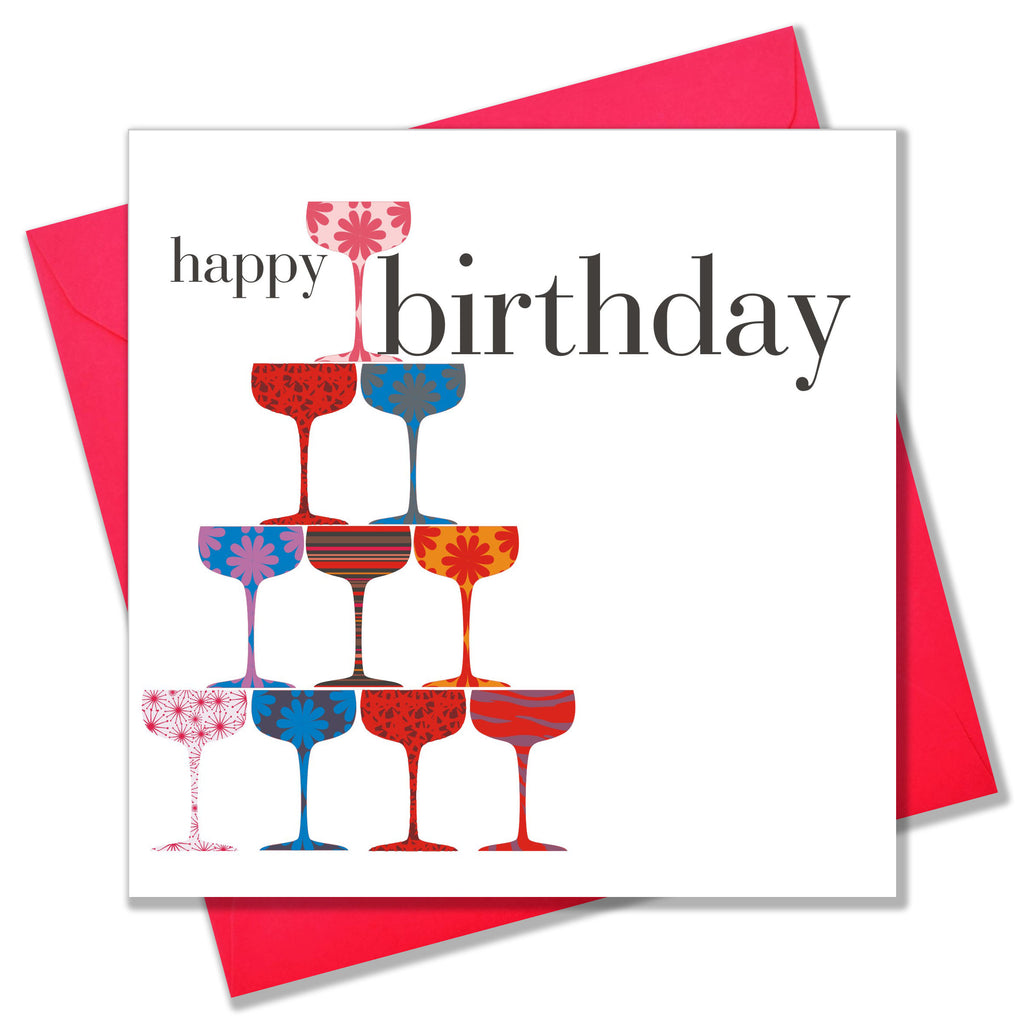 Birthday Card, Glasses, Happy Birthday – Claire Giles Greetings Cards
